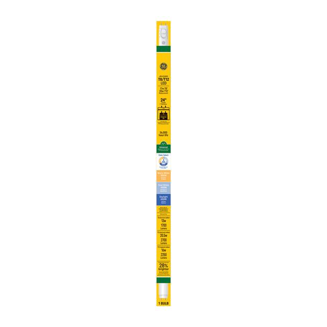 GE Ultra Bright Universal T8/T12 LED Tube Light, 17W/20W Replacement ...