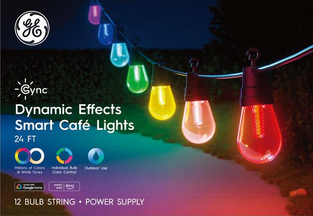 GE Cync Dynamic Effects Smart Cafe Lights, Color Changing Patio String ...