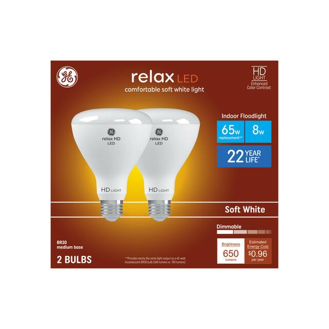 GE Relax HD BR30 LED Light Bulbs, Indoor Floodlight Bulbs, 65 Watt ... GE Relax HD BR30 LED Light Bulbs, Indoor Floodlight Bulbs, 65 Watt ...