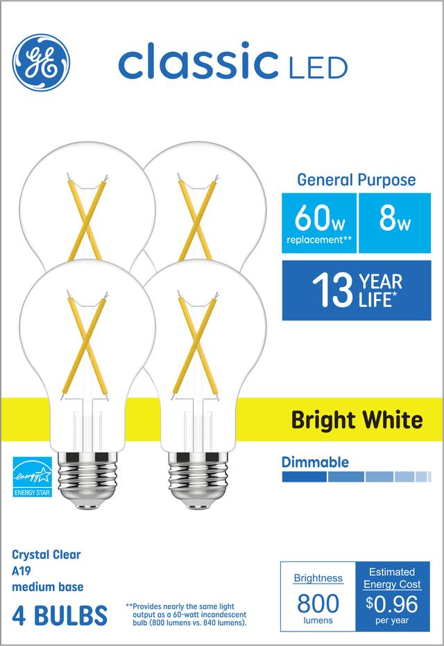 GE Classic LED Bulb | A19 General Purpose Bulbs (4-Pack) GE Classic LED Bulb | A19 General Purpose Bulbs (4-Pack)