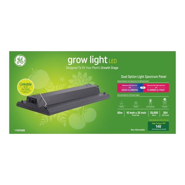 GE Grow Light for Plants LED Dual Option Light Spectrum Panel Fixture ...