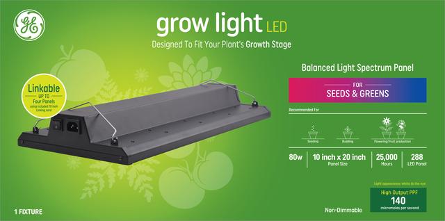 GE Grow Light for Plants, LED Plant Light Fixture for Seeds and Greens ...
