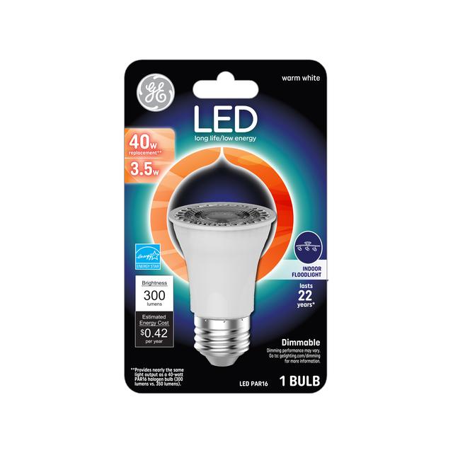 GE Classic LED 40 Watt Replacement, Warm White, PAR16 Indoor Floodlight ...