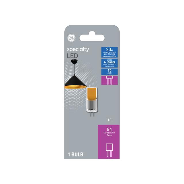 GE Specialty LED Light Bulb, T3 Bulb, 20 Watt Replacement, G4 Straight ...