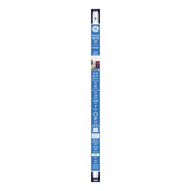 GE LED Universal Daylight 8 Watt 23.72 Inches T8 G13 Base LED Tube 1 Pack