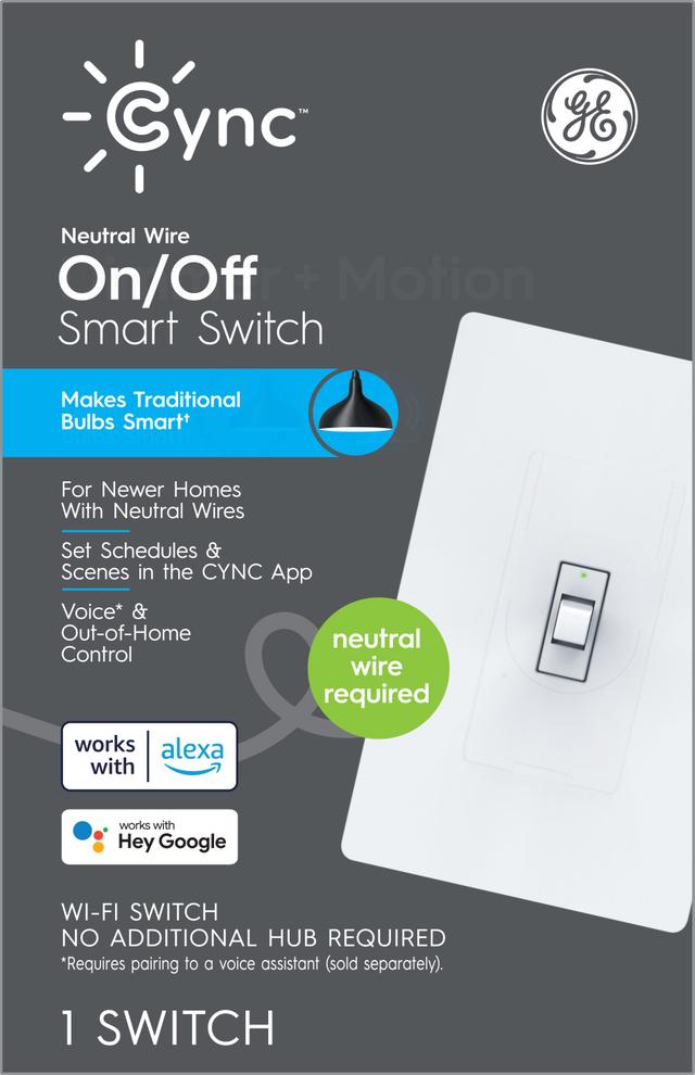 GE Cync Smart Light Switch, On/Off Toggle Style, Neutral Wire Required ...