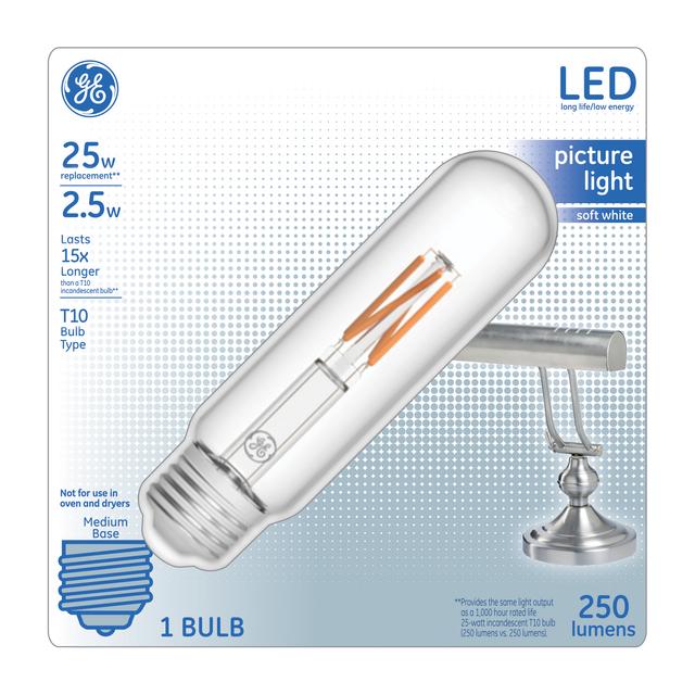 GE Specialty T10 LED Light Bulb, Picture Light, 25 Watt Replacement ...