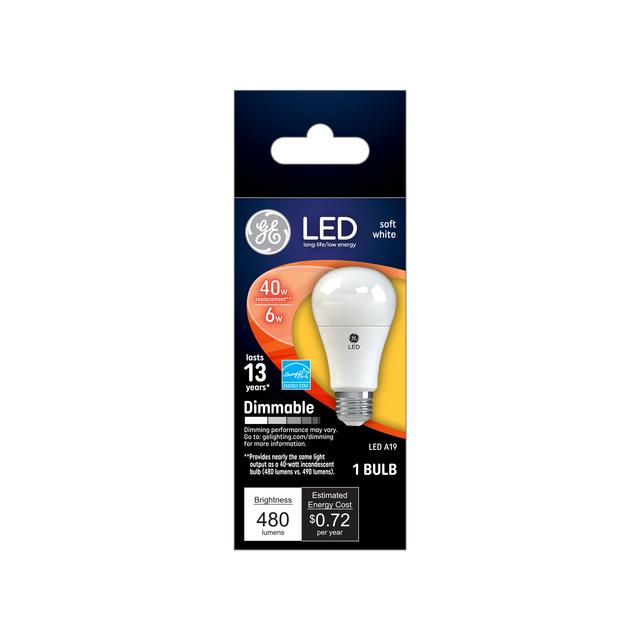 GE Classic LED 40 Watt Replacement, Soft White, A19 General Purpose ...