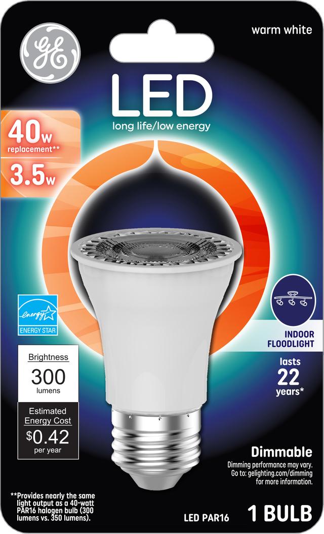 GE Classic LED 40 Watt Replacement, Warm White, PAR16 Indoor Floodlight ...