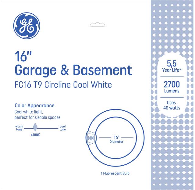 GE Cool White 40 Watt 16 Inch T9 G10q Base Fluorescent Tube 1 Pack