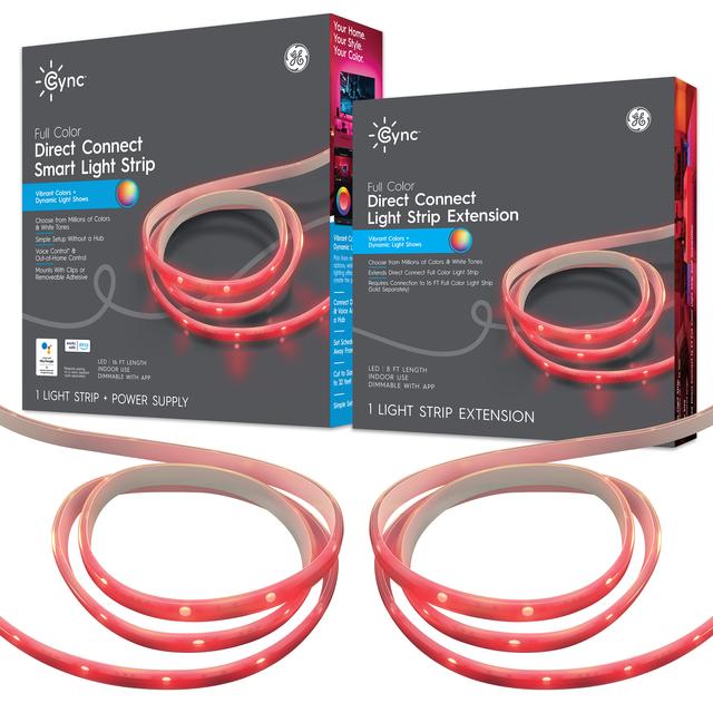 GE Cync Smart LED Light Strip and Extension Bundle (16 Foot Color ...