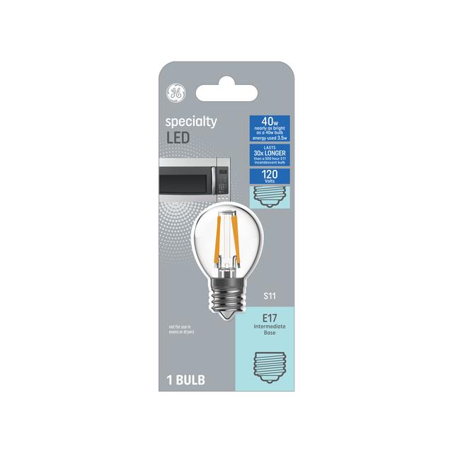 GE Specialty S11 LED Light Bulb, Appliance Microwave Bulb, 40 Watt ...