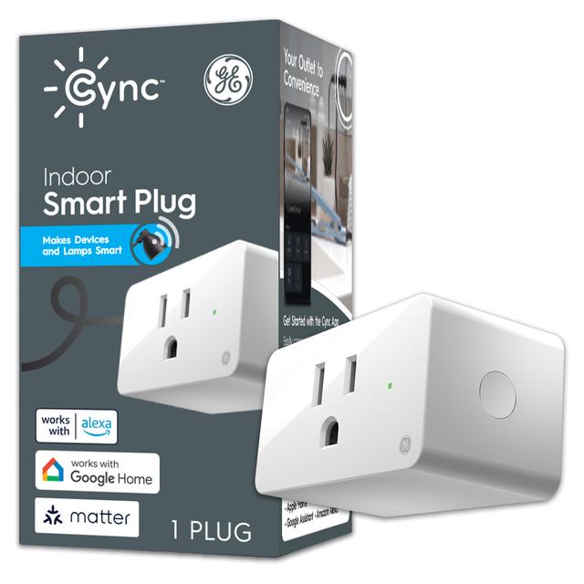 GE Cync Indoor Smart Plug, Smart Outlet Control, Matter Compatible ...