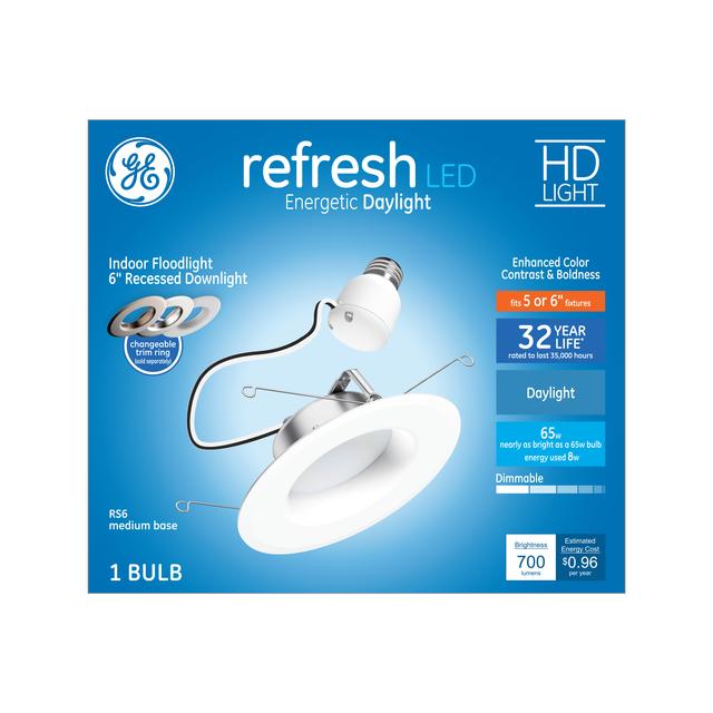 GE Refresh HD RS6 LED Recessed Downlight Fixture, 65 Watt Replacement, 6in