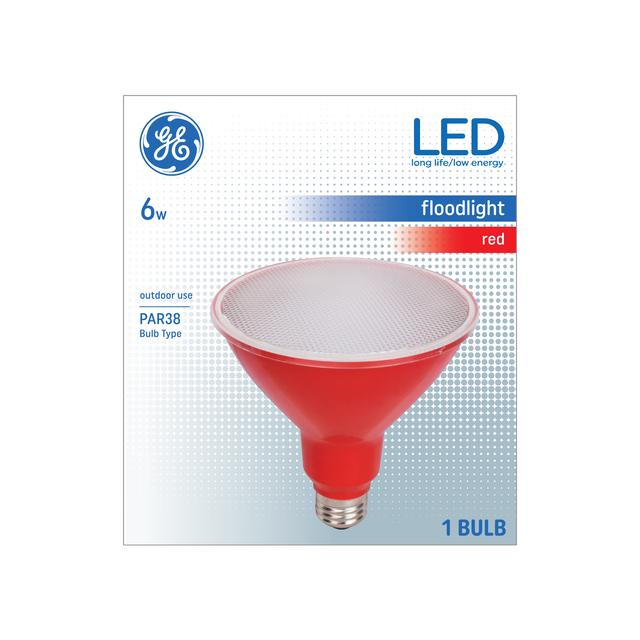 GE Classic LED, Red Light, PAR38 Outdoor Floodlight Bulbs (1 Pack)