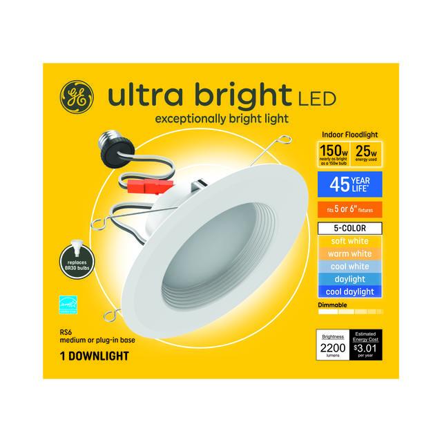 GE Ultra Bright LED 150 Watt Replacement, Soft White, RS48 (RS6 ...