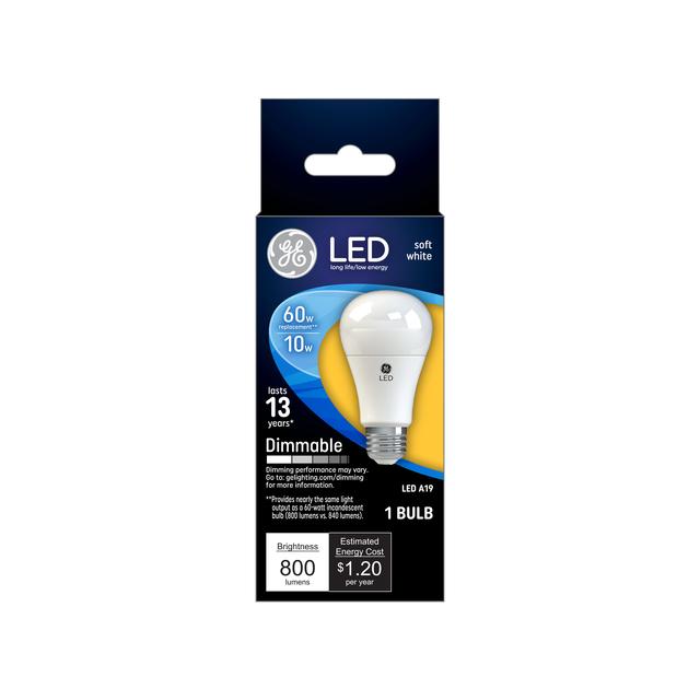 GE Classic LED 60 Watt Replacement, Soft White, A19 General Purpose ...