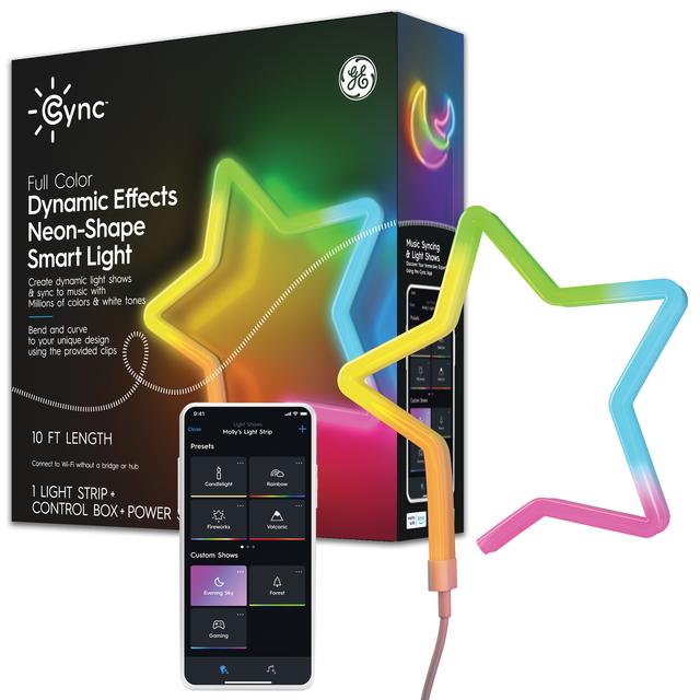 Ge Cync Smart Neon Shape Light Dynamic Effects Full Color 24ghz Wi Fi